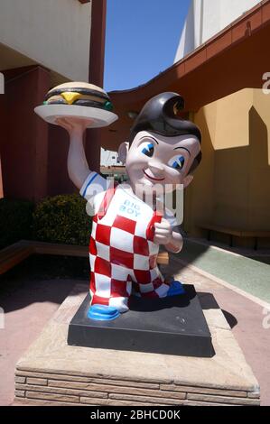 A Bob's Big Boy Drive in Restaurant Iconic statue knockout on a white ...