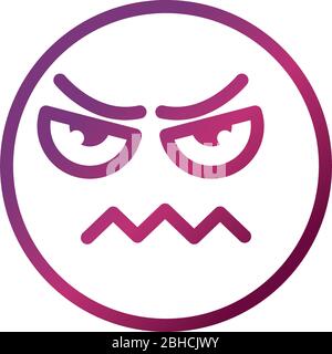 Cartoon face vector icon, frightened worry emoji, scared facial ...