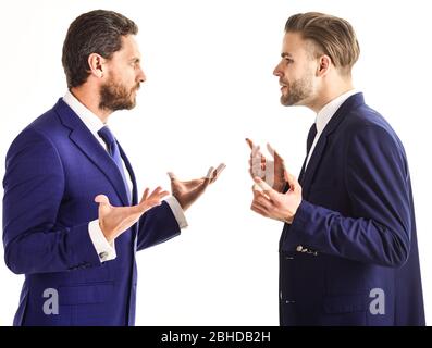 Business misunderstanding concept. Business partners discussing ...