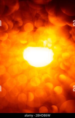 orange, black, glowing fire bokeh background. De-focused Abstract Light ...