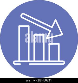 statistics bars with arrow block style icon Stock Vector Image & Art ...
