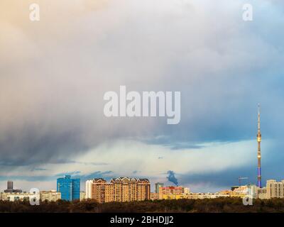 Cityscape view over a large residential area with buildings Stock Photo ...