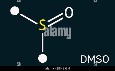 dimethylsulfoxide (DMSO) molecule, chemical structure isolated on white ...