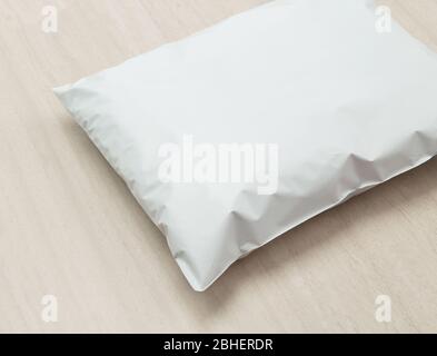 Blank black plastic crumpled packet isolated on white background Stock ...