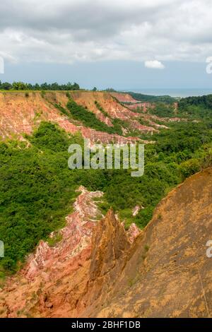 View of Diosso Gorge near Pointe Noire which was created by erosion ...