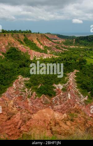 View of Diosso Gorge near Pointe Noire which was created by erosion ...
