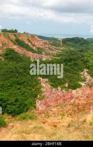 View of Diosso Gorge near Pointe Noire which was created by erosion ...