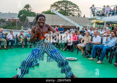 Performance by the National Dance Troupe of Sierra Leone on board the ...