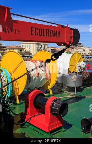 Anti-Pollution Ship, Port of Fiumicino, Rome, Italy, Europe Stock Photo ...