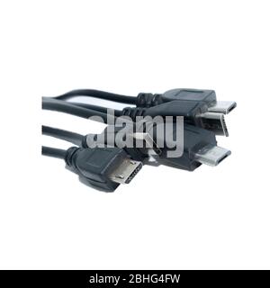 Micro USB 2 wire 4 wire pigtail cable black Stock Photo - Alamy