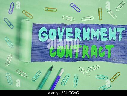 Handwriting text writing Government Contract. Conceptual photo ...