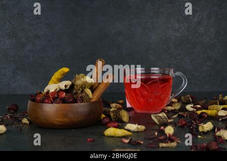The process of brewing tea. Tea ceremony, Teapot for brewing and a cup ...