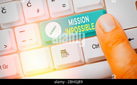 Handwriting text Mission Impossible. Conceptual photo Difficult ...