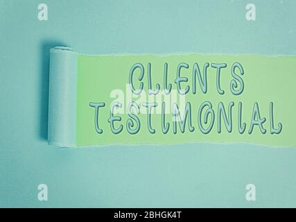 Conceptual hand writing showing Clients Testimonial. Business photo ...