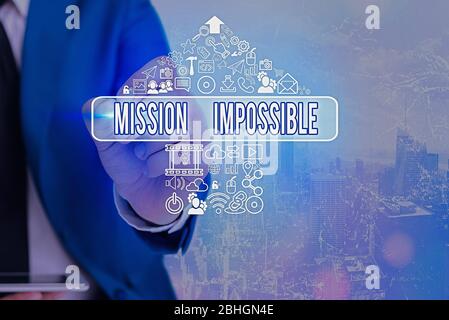 Handwriting text writing Mission Impossible. Conceptual photo Difficult ...
