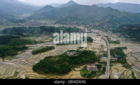 Sanjiang. 25th Apr, 2020. Aerial photo taken on April 25, 2020 shows ...