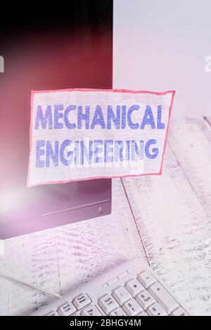 Conceptual hand writing showing Mechanical Engineering. Concept meaning ...
