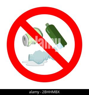 Do not throw trash prohibition sign vector illustration Stock Vector ...