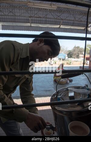 Mahoba / India 26 February 2017 Indian railway vendor selling Food ...
