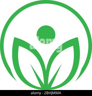 round logo or symbol with leaf tree, vector illustration Stock Vector ...