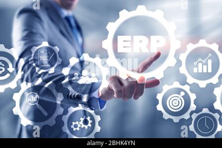 Enterprise Resource Planning ERP Corporate Business concept on ...