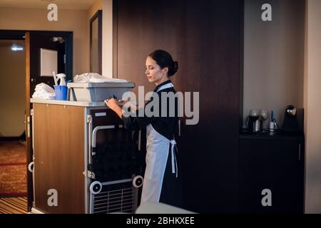 Maid cleaning rooms in hotel, Cuban maid, hotel maid, Cuban hotel Stock ...