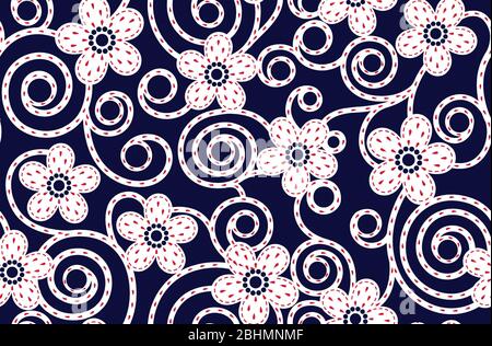 Seamless navy blue and white abstract grungy seamless surface pattern ...