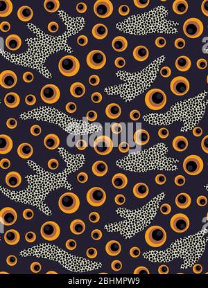 Polka dot seamless pattern with hand painted circles. Vector ...