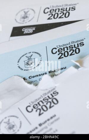 A photograph of the United States 2020 Census questionnaire question ...