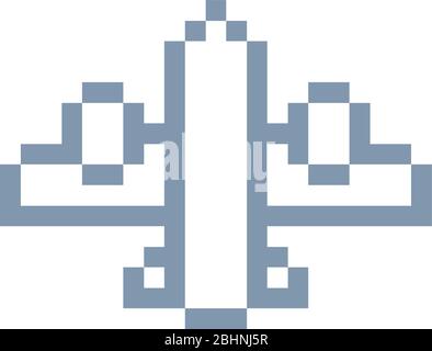 Plane Airplane Aeroplane Pixel Video Game Art Icon Stock Vector Image ...