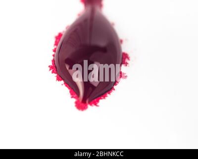 red colorl drops. Paint dripping. Dripping liquid.. abstract paint ...