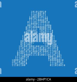 Letter C made from binary code digits. Technology background Stock ...
