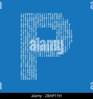 Letter B made from binary code digits. Technology background Stock ...