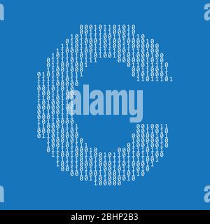 Letter B made from binary code digits. Technology background Stock ...