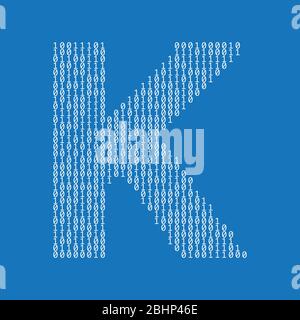 Letter C made from binary code digits. Technology background Stock ...