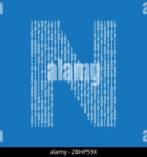 Letter Q made from binary code digits. Technology background Stock ...