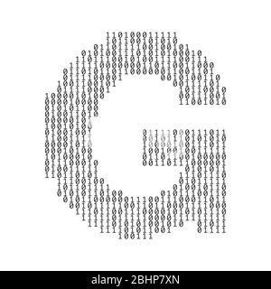 Letter Q made from binary code digits. Technology background Stock ...