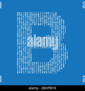 Letter C made from binary code digits. Technology background Stock ...