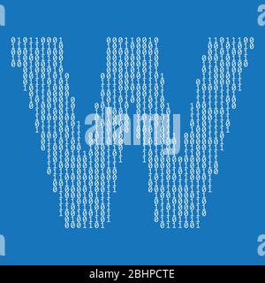 Letter C made from binary code digits. Technology background Stock ...