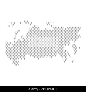 Russia population infographic. Map made from stick figure people Stock ...