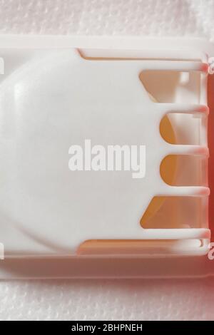 3M mask valve closeup on the production of medical and protective masks ...