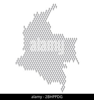 Colombia population infographic. Map made from stick figure people ...