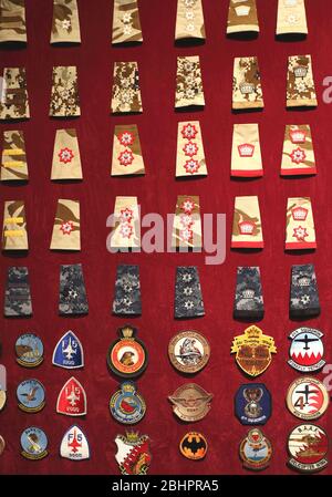 Rank and other military insignia on display at the Military Museum ...