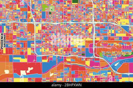 City map Phoenix, color detailed plan, vector illustration Stock Vector ...