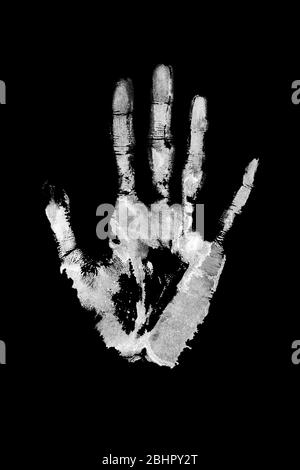 One grey handprint Stock Photo - Alamy