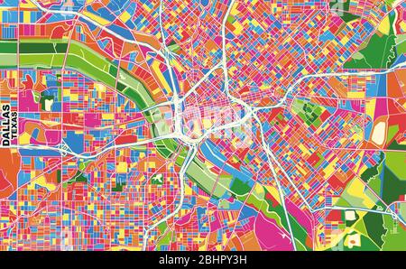 Modern City Map - Dallas Texas city of the USA with boroughs and titles ...