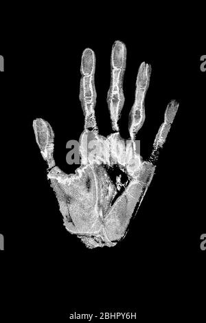 One grey handprint Stock Photo - Alamy