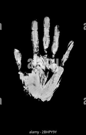 One grey handprint Stock Photo - Alamy