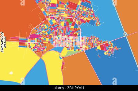 Colorful vector map of Zacatecas, Zacatecas, Mexico. Art Map template ...