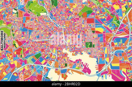 Baltimore map. Detailed map of Baltimore city administrative area ...